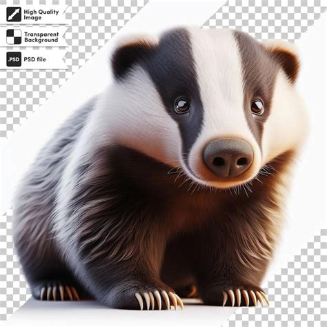 A Badger With A Black Nose And White Stripes On Its Face Premium Ai