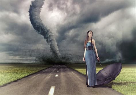 Premium Photo Woman And Tornado Premium Photo Woman And Tornado
