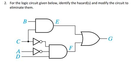 Solved 2 For The Logic Circuit Given Below Identify The