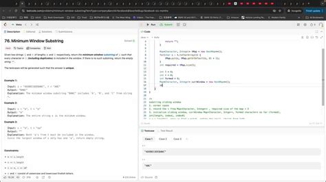 Leetcode 76 Minimum Window Substring Youtube