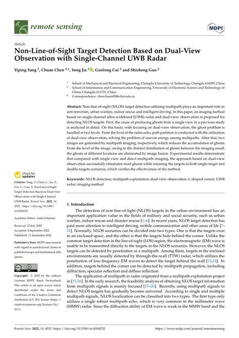 Pdf Non Line Of Sight Target Detection Based On Dual View Observation