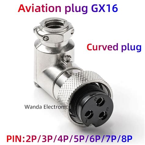 Aviation Plug Gx16 Bending Connector M16 Bending Female Plugmale