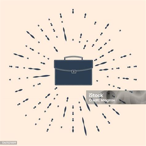 베이지 색 배경에 격리 된 블랙 서류 가방 아이콘 비즈니스 케이스 기호입니다 비즈니스 포트폴리오 추상 원 임의점 벡터 일러스트레이션 0명에 대한 스톡 벡터 아트 및 기타