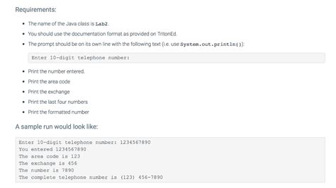 Solved Requirements The Name Of The Java Class Is Lab2 You
