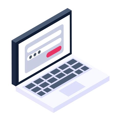 Website Login Isometric Vector Web Page With Password Key Bar 6544184
