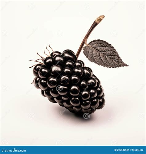 Minimalistic Blackberry Fruit Image With Monochromatic Imagery Stock