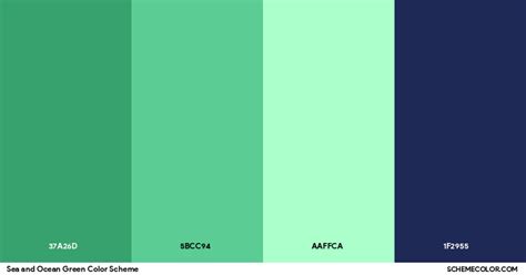 Sea And Ocean Green Color Scheme Palettes