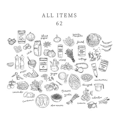 Curry Ingredient Clipart 62 Svg Png And Eps Files At 300 Dpi Etsy