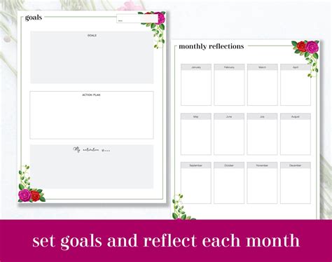 Printable Floral Weight Loss Tracker Weight Loss Journal Fitness