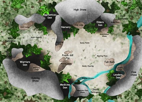 Warrior Cat Camp Maps Warrior Cats Lake Territory Map