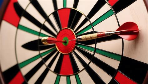 A Dart Board With The Red And Green Arrows On It Premium AI Generated Image