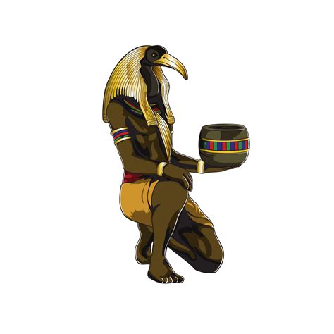 Ilustração Colorida Da Antiga Deidade Egípcia Thoth 11047289 Png