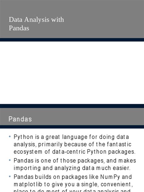 Data Analysis With Pandas Pdf