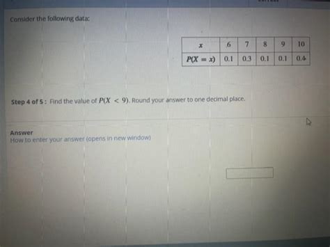 Solved Consider The Following Data Step Of Find The Chegg