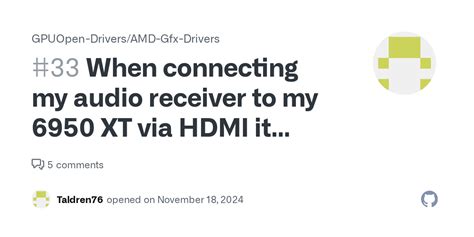 When Connecting My Audio Receiver To My 6950 Xt Via Hdmi It Disables