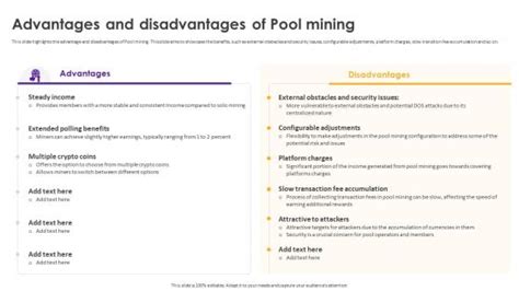 Advantages And Disadvantages Of Pool Mining Cryptomining Innovations And Trends Ppt Example