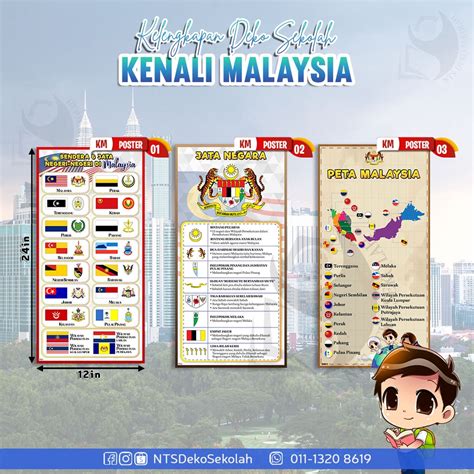 1 Day Ship Poster Patriotik Kenali Malaysia Km Merdeka Rukun Negara Lagu Negaraku