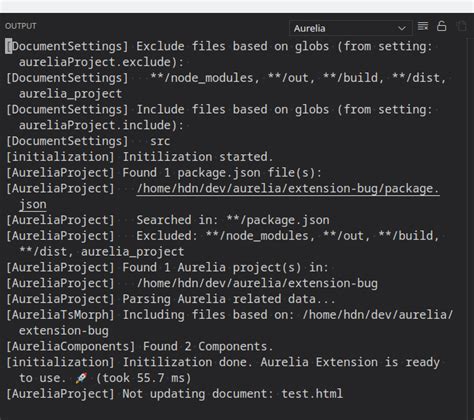 extension crashes in certain conditions · issue 194 · aurelia vscode