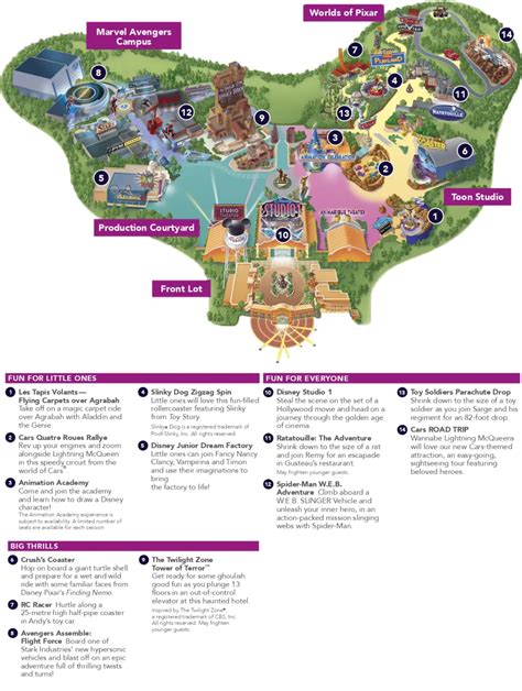 Disneyland Paris Attractions Map