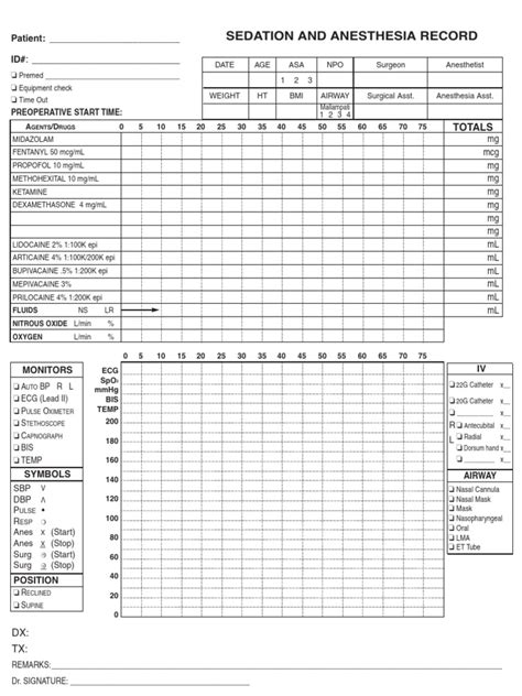 Record Anesthesia Sample Pdf Anesthesia Clinical Medicine