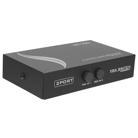 Portable In Out Port VGA Box Splitter For PC DVD Player TV LCD Monitor Black