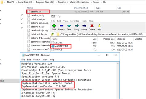 インストールされている tomcat のバージョンを見つける方法