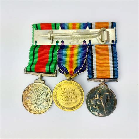 British Ww1ww2 Miniature Medal Group British War Medal Victory