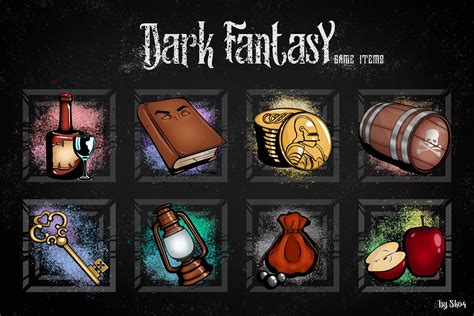 Dark Fantasy Game Items Hand Drawn Game Ui Handdrawn Rpg Game Icons