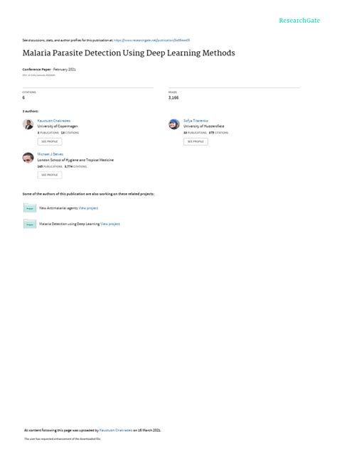 Malaria Parasite Detection Using Deep Learning Methods Pdf Malaria Cross Validation