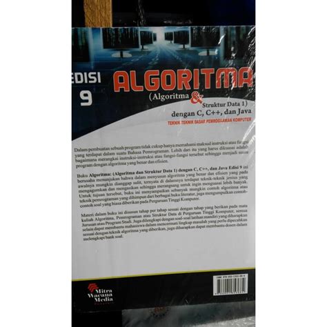 Jual Algoritma Algoritma Struktur Data 1 Dengan C C Java Edisi 9