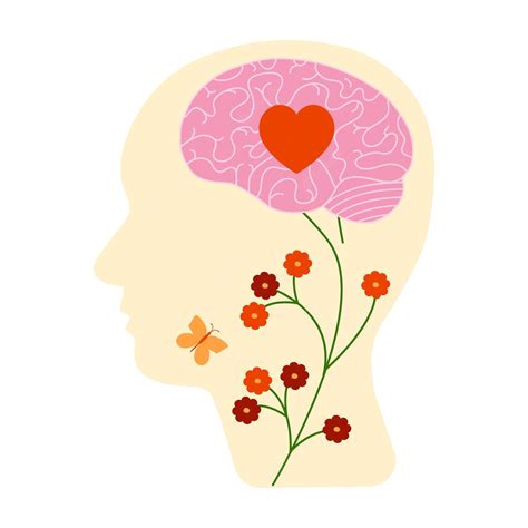 남성과 여성의 정신 건강 자신과의 상호 이해 균형 건강한 정신 상태 벡터 일러스트 레이 션 프리미엄 벡터