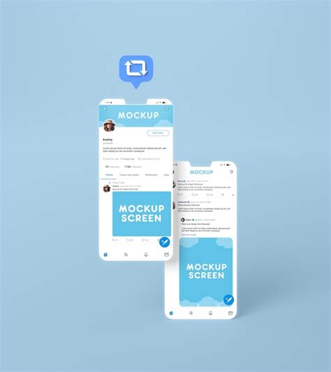 소셜 미디어 인터페이스 모형 프리미엄 Psd 파일