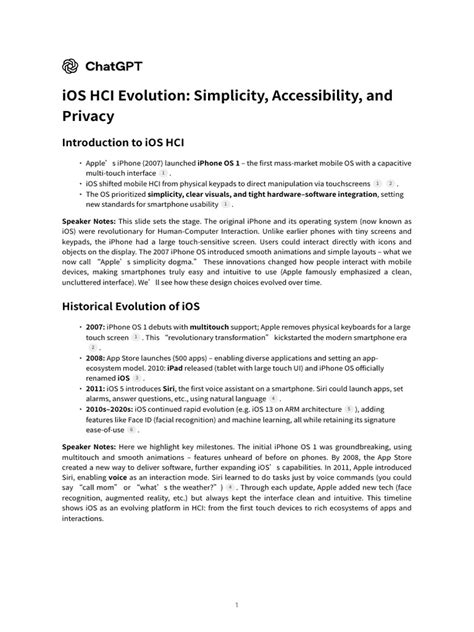 Ios Hci Evolution Simplicity Accessibility And Privacy Pdf Ios