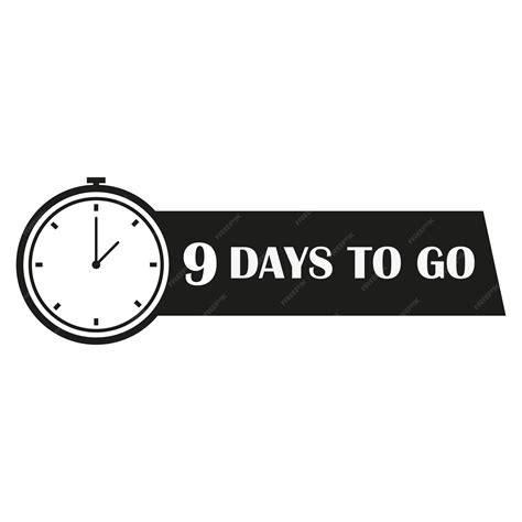 Premium Vector Countdown Timer Icon 9 Days To Go Nine Days Remaining Vector Illustration