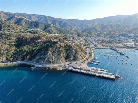 Premium Photo Aerial View Of Avalon Harbor In Santa Catalina Island Usa