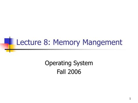 Ppt Lecture 8 Memory Mangement Powerpoint Presentation Free