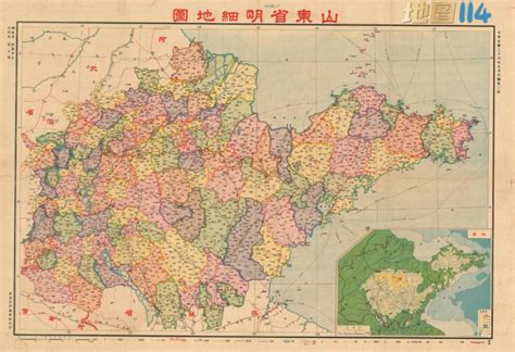 1937年山东省明细地图 地图114网