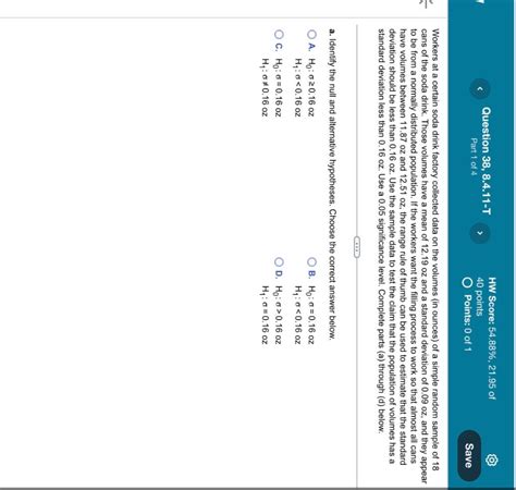 Solved Has Four Parts A Identify The Null And Alternative Chegg Com