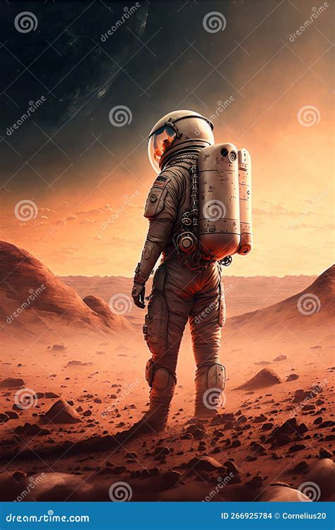 First Man On Mars Stock Illustration Illustration Of Technology