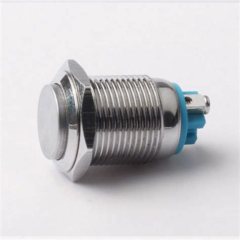 V Mm MetalWaterproof Push Button Self Locking On Off Horn Switch Slive Walmart Com