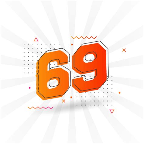 69 Number Vector Font Alphabet Number 69 With Decorative Element Stock