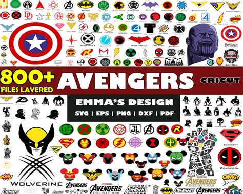 Avengers Svg Dxf Vector Clipart Marvel Symbols Logo Cut