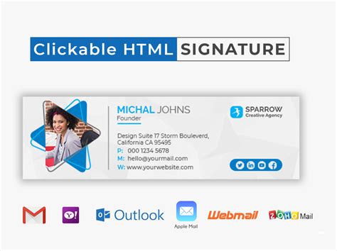 Clickable HTML Email Signature Template Design By Md Abu Umayer Sarker