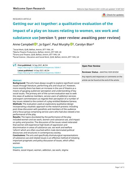 Pdf Getting Our Act Together A Qualitative Evaluation Of The Impact