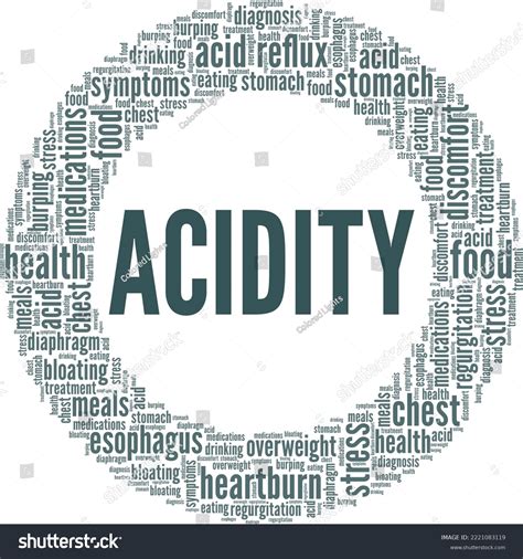 Acidity Word Cloud Conceptual Design Isolated Stock Vector Royalty