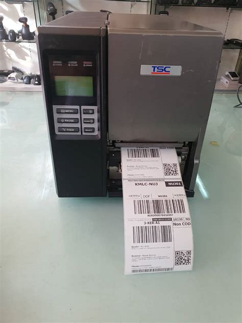 เครื่องปริ้นสติ๊กเกอร์บาร์โค้ด Tsc รุ่น Ttp 2410mu มือสอง ระบบการพิมพ์ ถ่ายโอนความร้อนผ่านผ้า