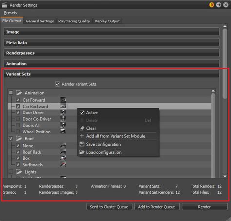 The Render Settings Module