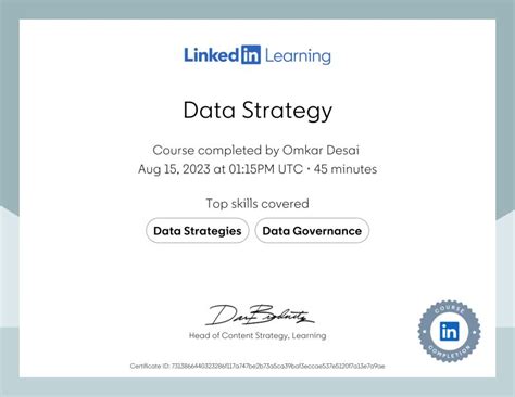 omkar desai on linkedin certificate of completion