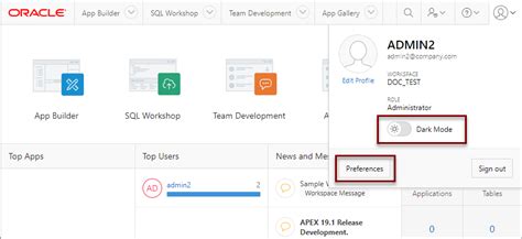 Editing User Preferences And Enabling Dark Mode