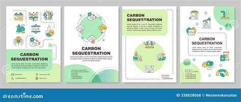 Carbon Sequestration Methodology Green Circle Brochure Template Stock Illustration